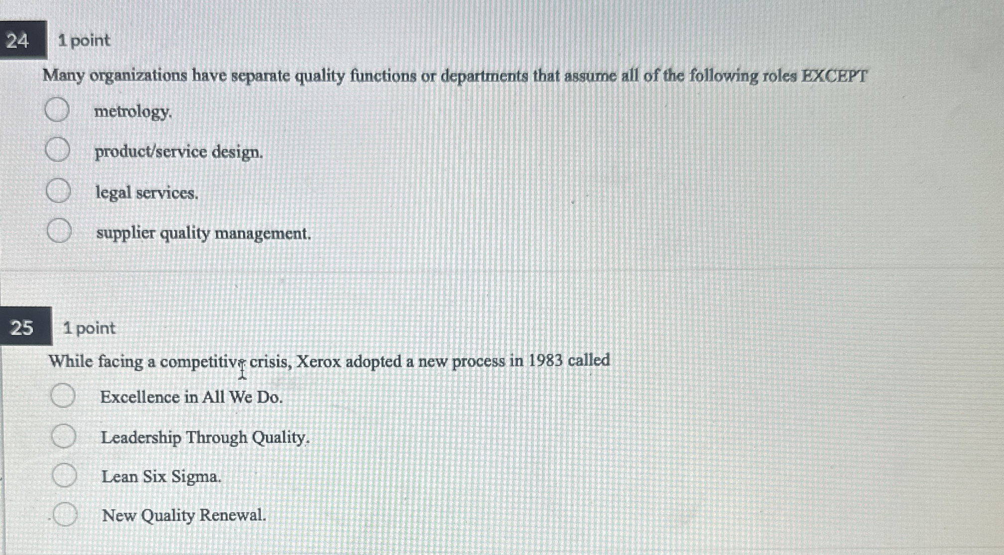 Solved 241 ﻿pointMany organizations have separate quality | Chegg.com