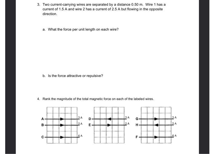 Solved 3. Two current-carrying wires are separated by a | Chegg.com