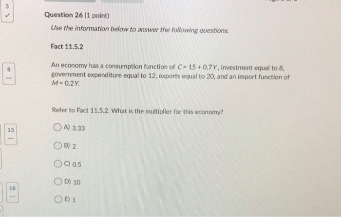 Solved Question 25 (1 point) Use the information below to | Chegg.com