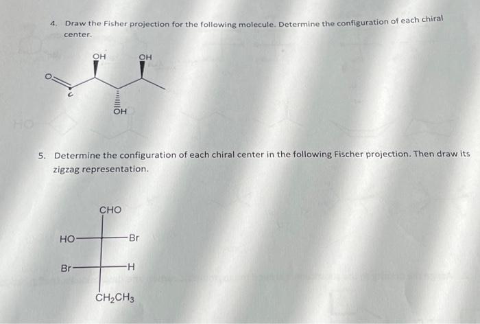 Solved 4. Draw the Fisher projection for the following | Chegg.com