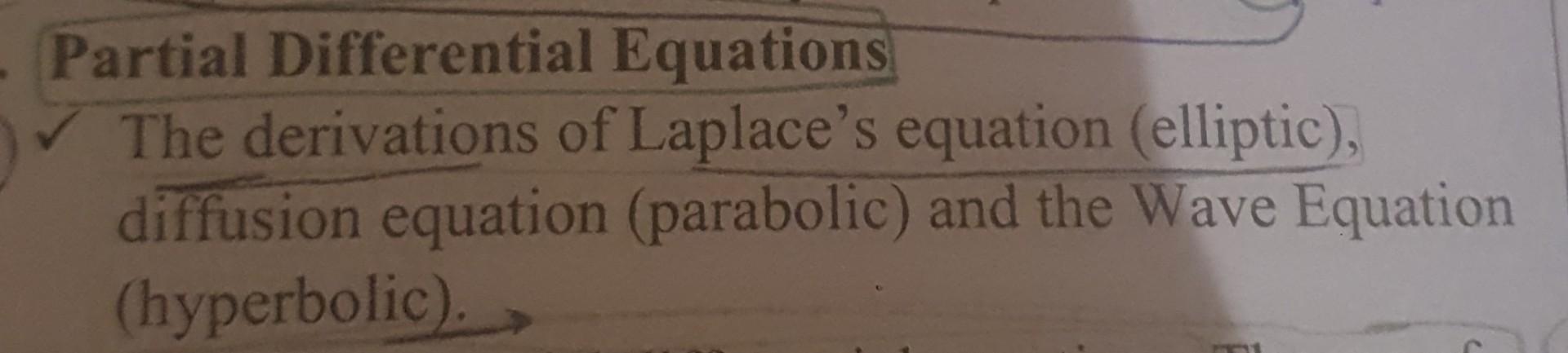 Solved Partial Differential Equations The derivations of | Chegg.com