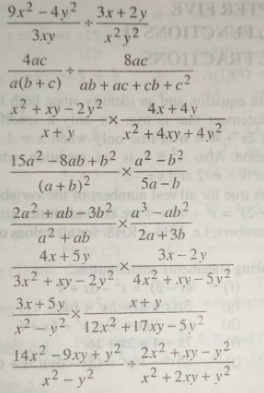 Solved 9x2-4y23xy÷3x+2yx2y24aca(b+c)÷8acab+ac+cb+c2x2+xy-2y2 | Chegg.com