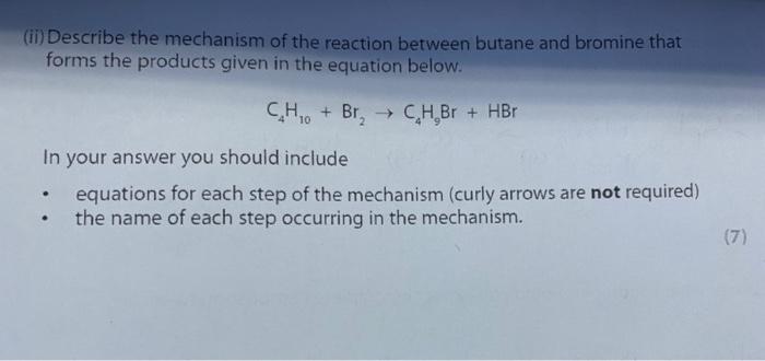 Solved (ii) Describe the mechanism of the reaction between | Chegg.com