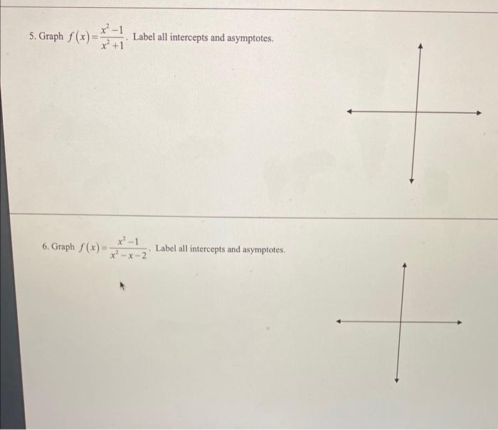 Solved 5. Graph f(x)=x2+1x2−1. Label all intercepts and | Chegg.com