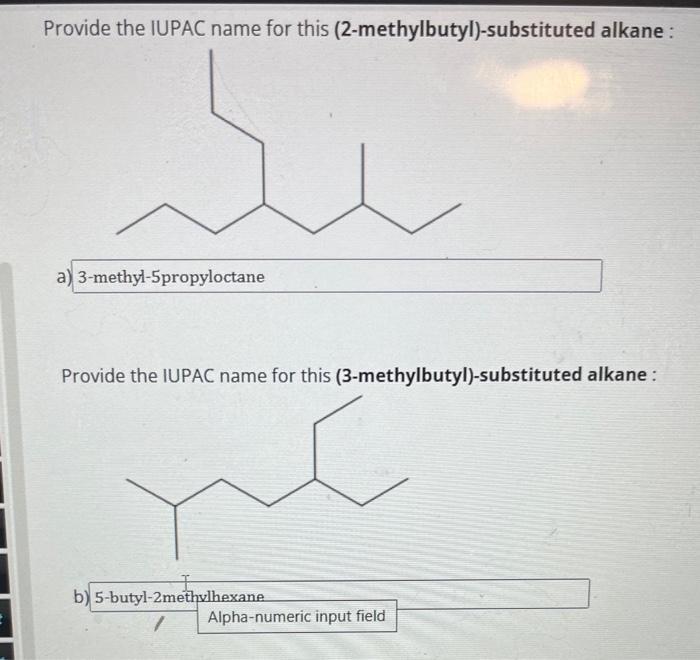 Solved Provide the IUPAC name for this | Chegg.com