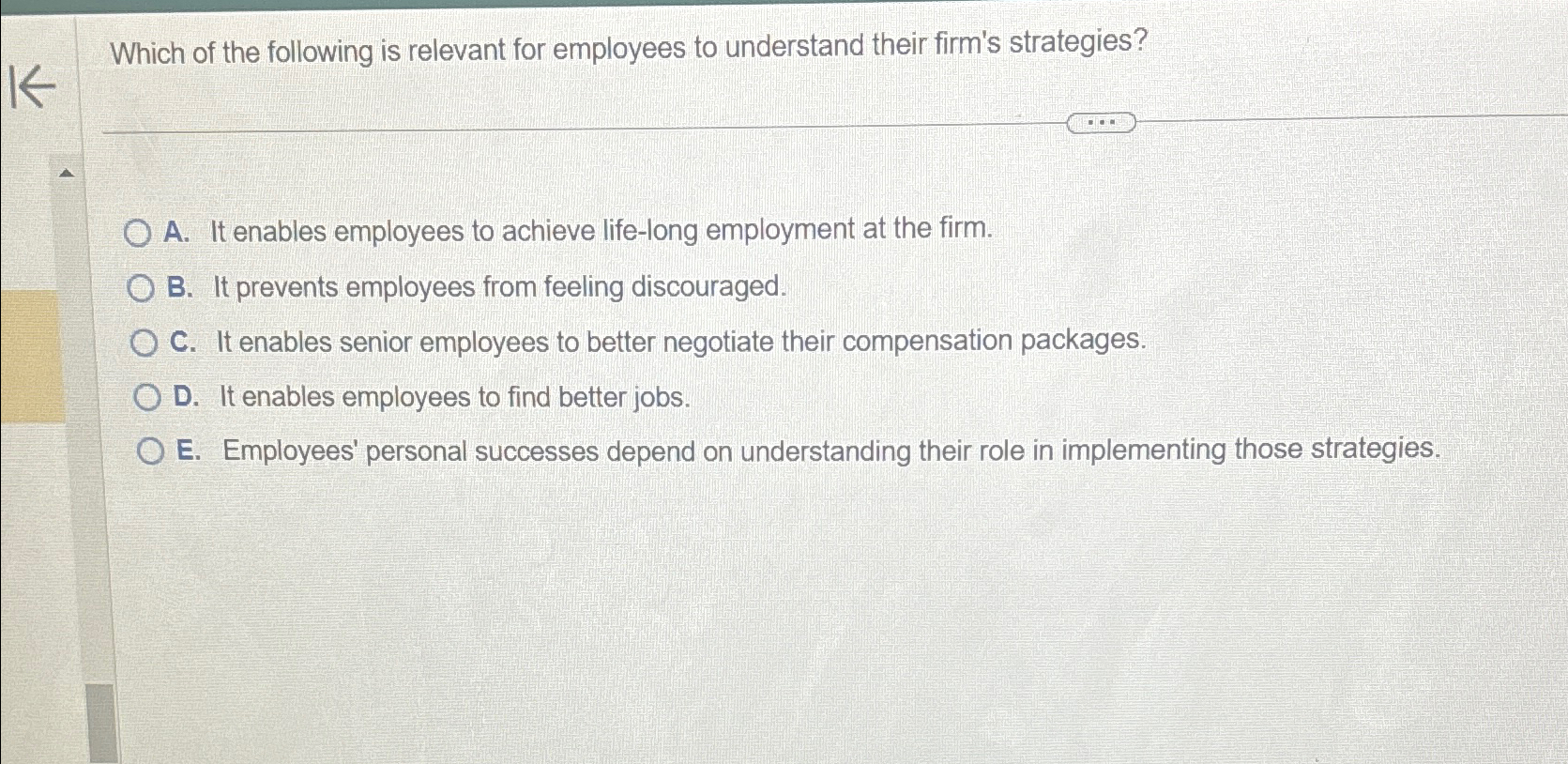 Solved Which of the following is relevant for employees to | Chegg.com