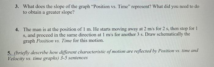 Solved 3. What does the slope of the graph "Position vs. | Chegg.com