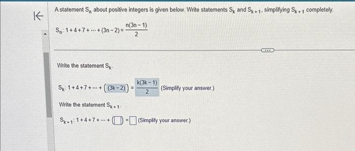 Solved A statement Sn about positive integers is given | Chegg.com