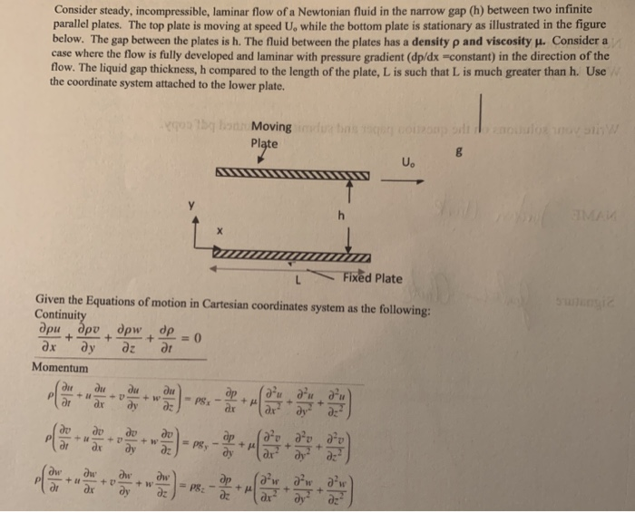 Solved Consider steady, incompressible, laminar flow of a | Chegg.com