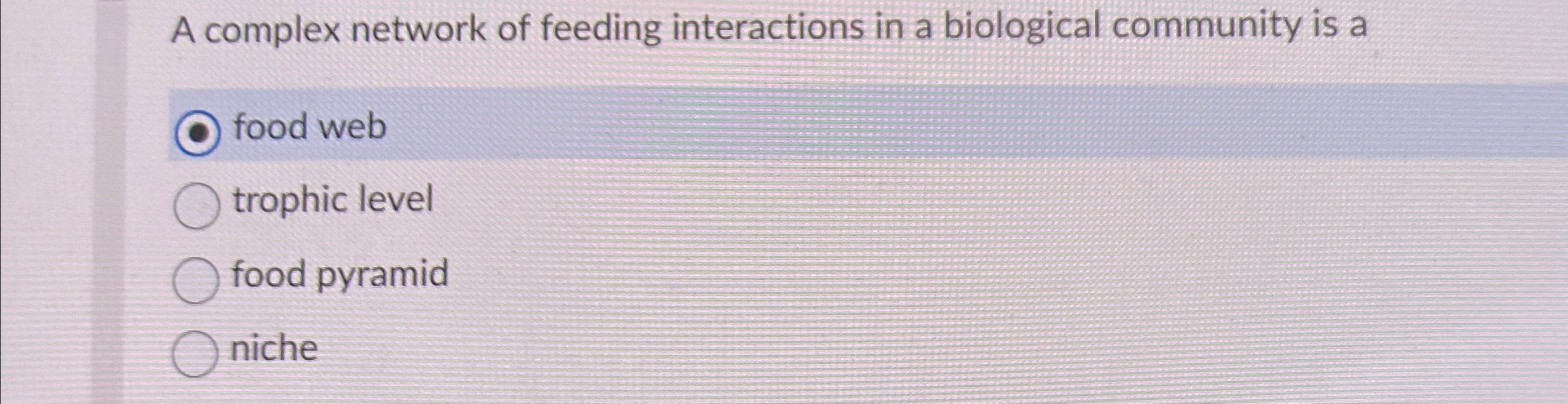 Solved A complex network of feeding interactions in a | Chegg.com