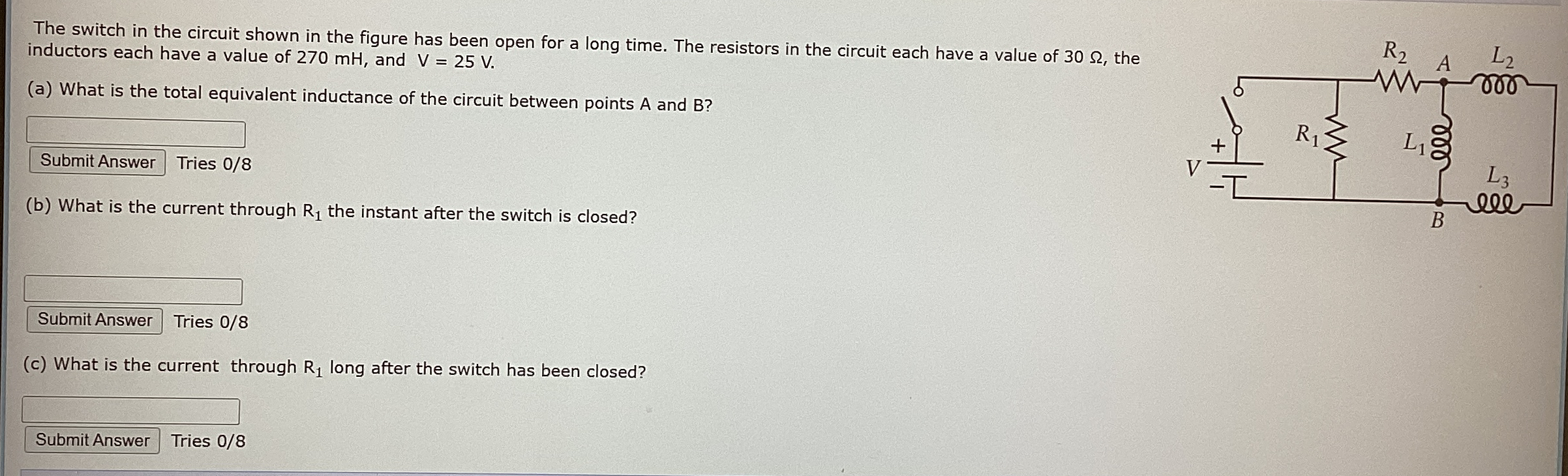 Solved The switch in the circuit shown in the figure has | Chegg.com