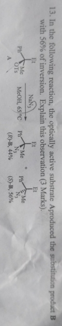 Solved In the following reaction, the optically active | Chegg.com