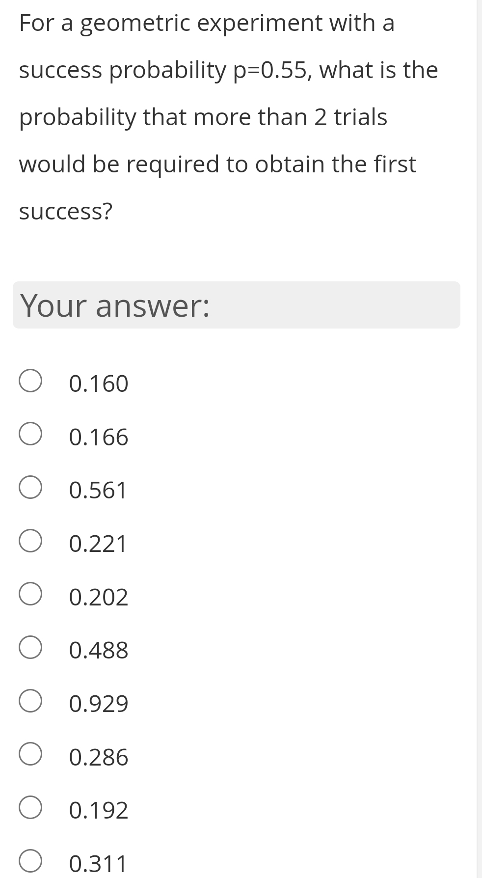 Solved For a geometric experiment with a success probability | Chegg.com