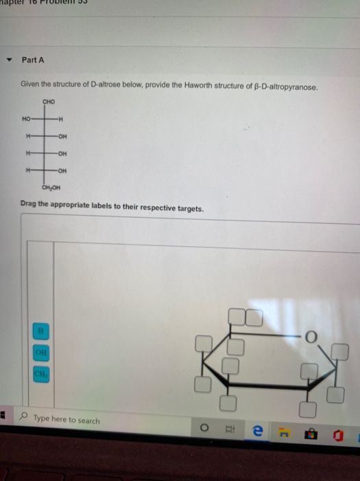 Solved Part A Given the structure of D-altrose below, | Chegg.com
