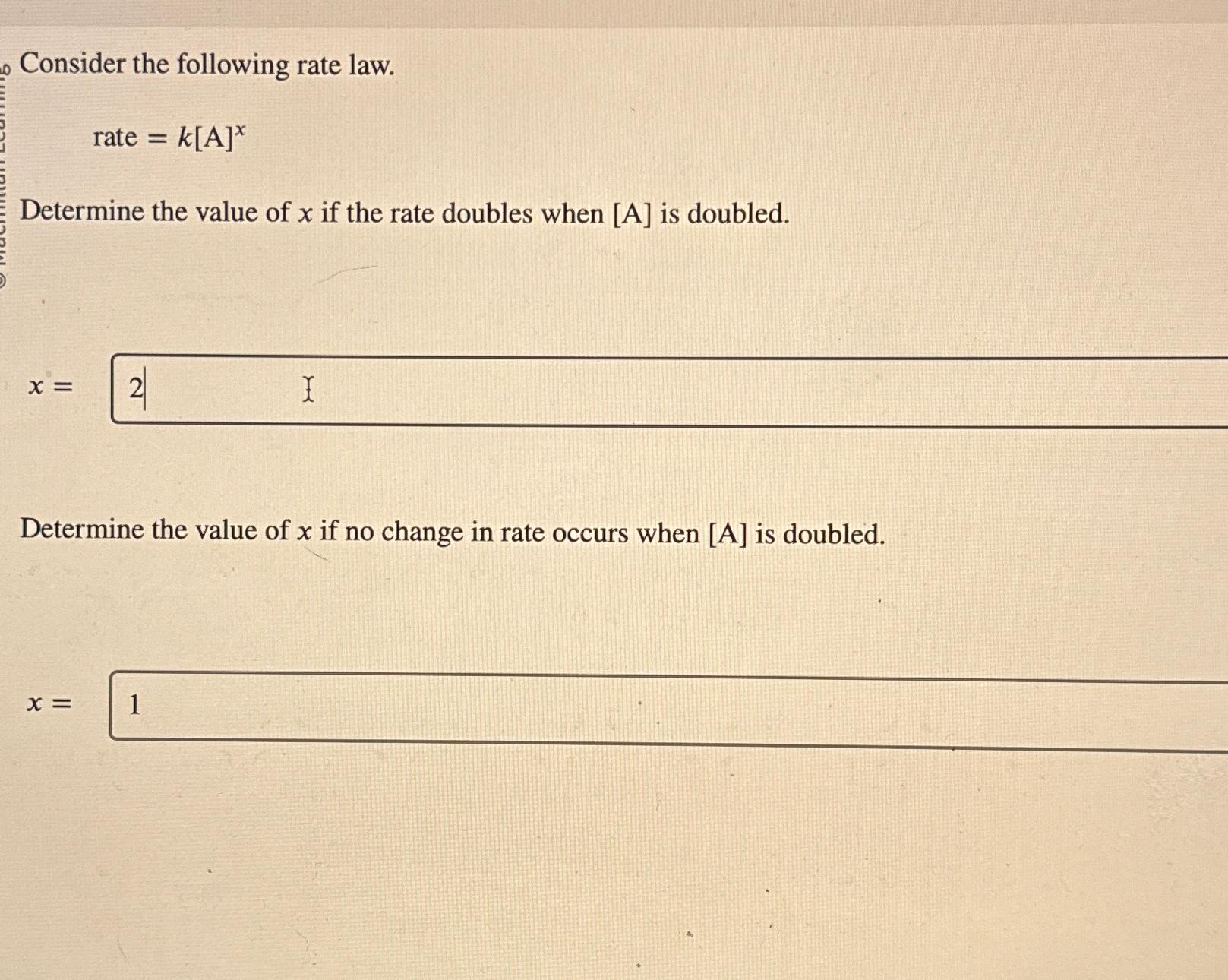 Solved Consider the following rate law. rate | Chegg.com Solved Consider the following rate law. rate | Chegg.com