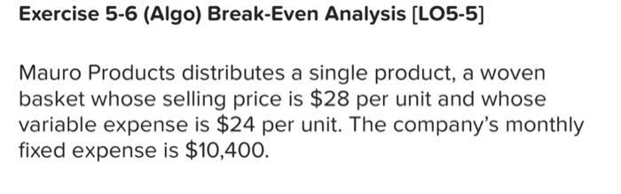 Solved Exercise 5-13 (Algo) Changes in Selling Price, Sales | Chegg.com