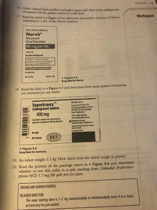 Solved Practice Sets 113 16. Order: Amoxil (amoxicillin) | Chegg.com