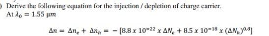 Solved Derive the following equation for the injection / | Chegg.com
