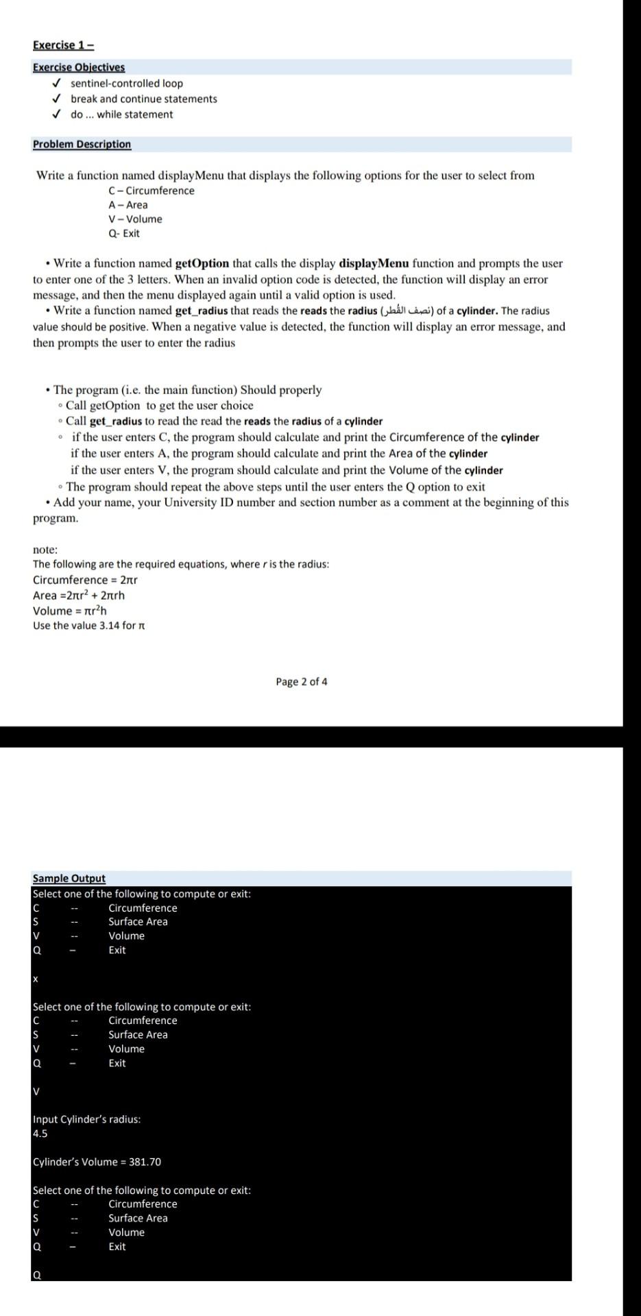 Solved Exercise 1 - Exercise Objectives | Chegg.com
