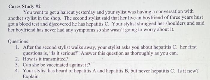 Solved Cases Study \#1 You are at dinaser with four of your | Chegg.com