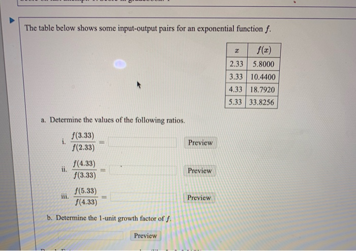 Solved The table below shows some input-output pairs for an | Chegg.com