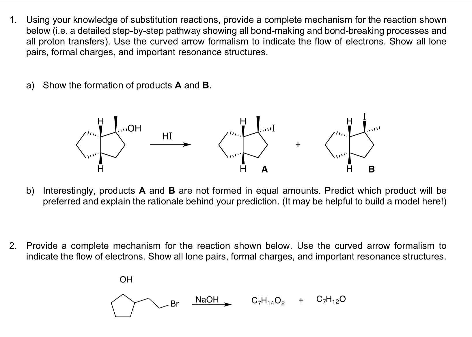 Solved Using your knowledge of substitution reactions, | Chegg.com