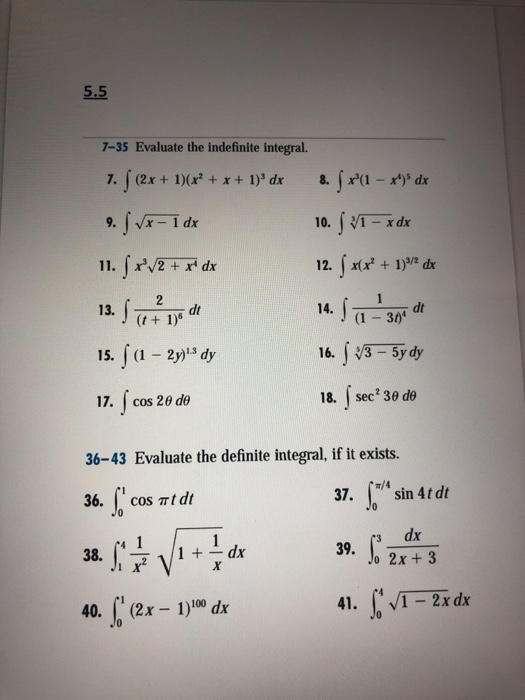 Solved 5.5 7-35 Evaluate the indefinite integral. &.x-dx | Chegg.com