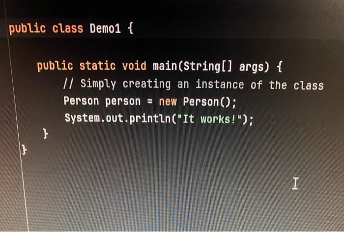 Solved Create a class namee Person. For now, don't add | Chegg.com