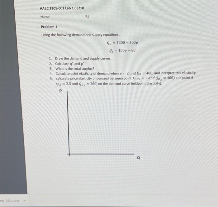 Solved Using the following demand and supply equations: | Chegg.com