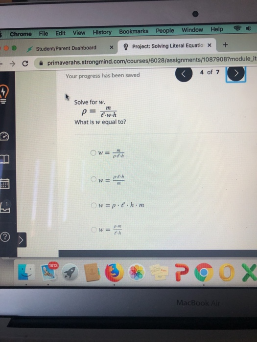 Solved Chrome File Edit View History Bookmarks People Window | Chegg.com