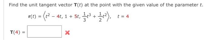 Solved Find the unit tangent vector T(t) at the point with | Chegg.com