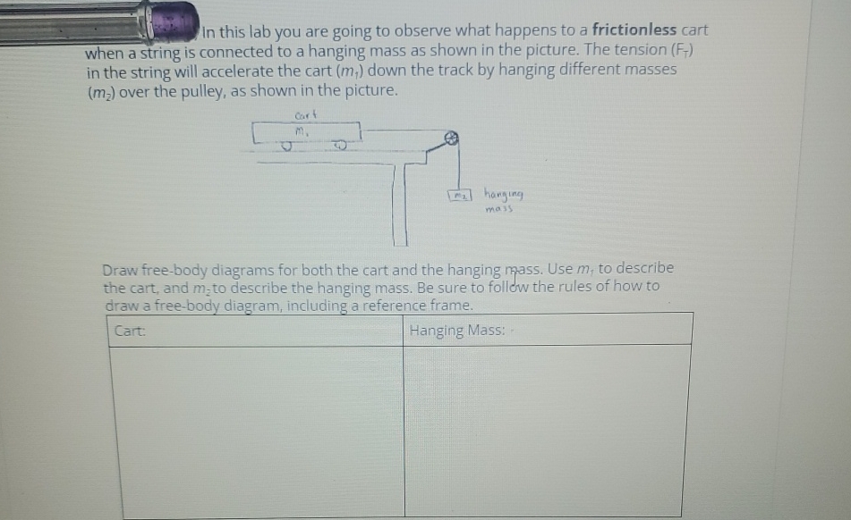 Solved when a string is connected to a hanging mass as shown | Chegg.com