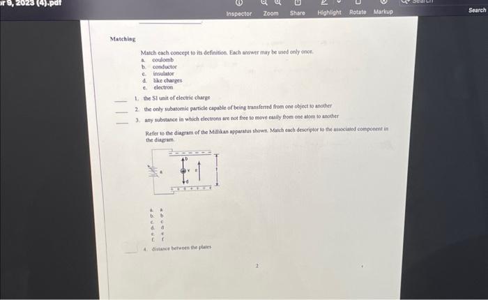 Solved Match cach coocept to its definition. Each answer may | Chegg.com