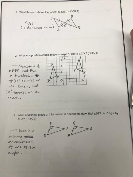 Solved 1. What theorem shows that AACE = ABCD? (DOK 1) E B | Chegg.com