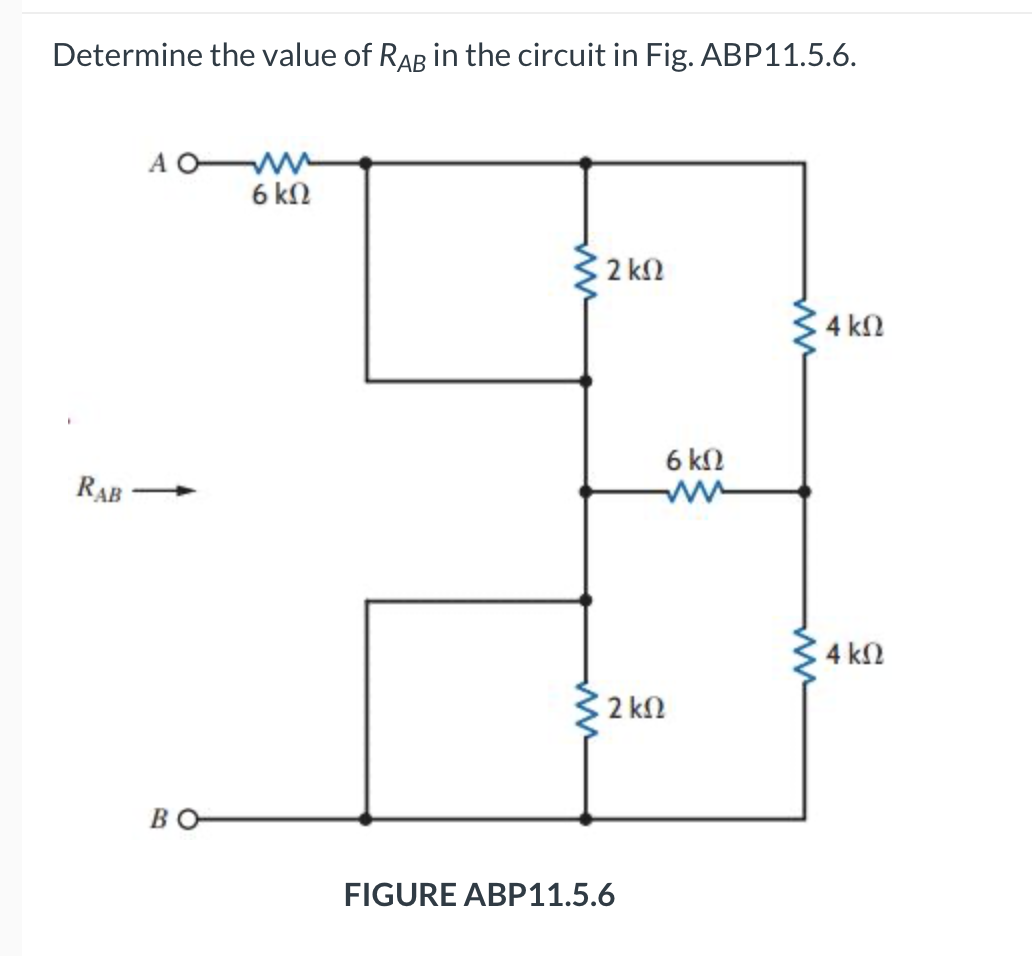 Solved Determine the value of RAB in ﻿the circuit in ﻿Fig. | Chegg.com