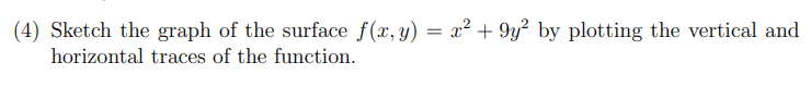 Solved Sketch the graph of the surface f(x,y)=x2+9y2 ﻿by | Chegg.com