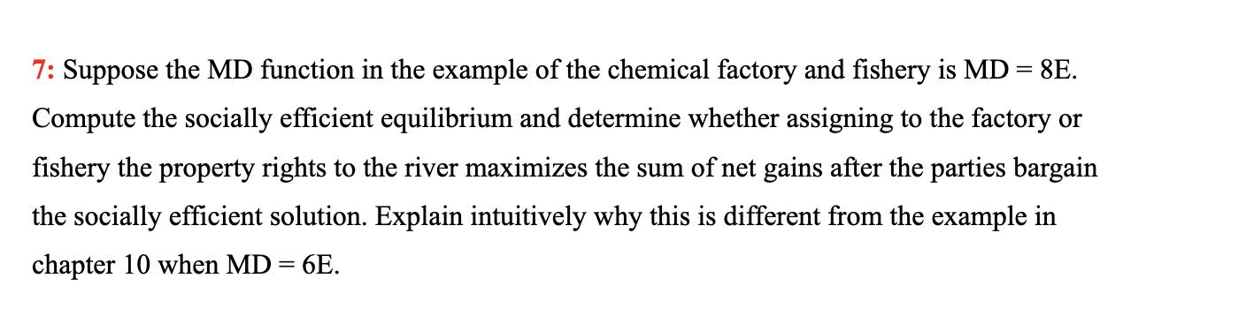 Solved 7: Suppose the MD function in the example of the | Chegg.com