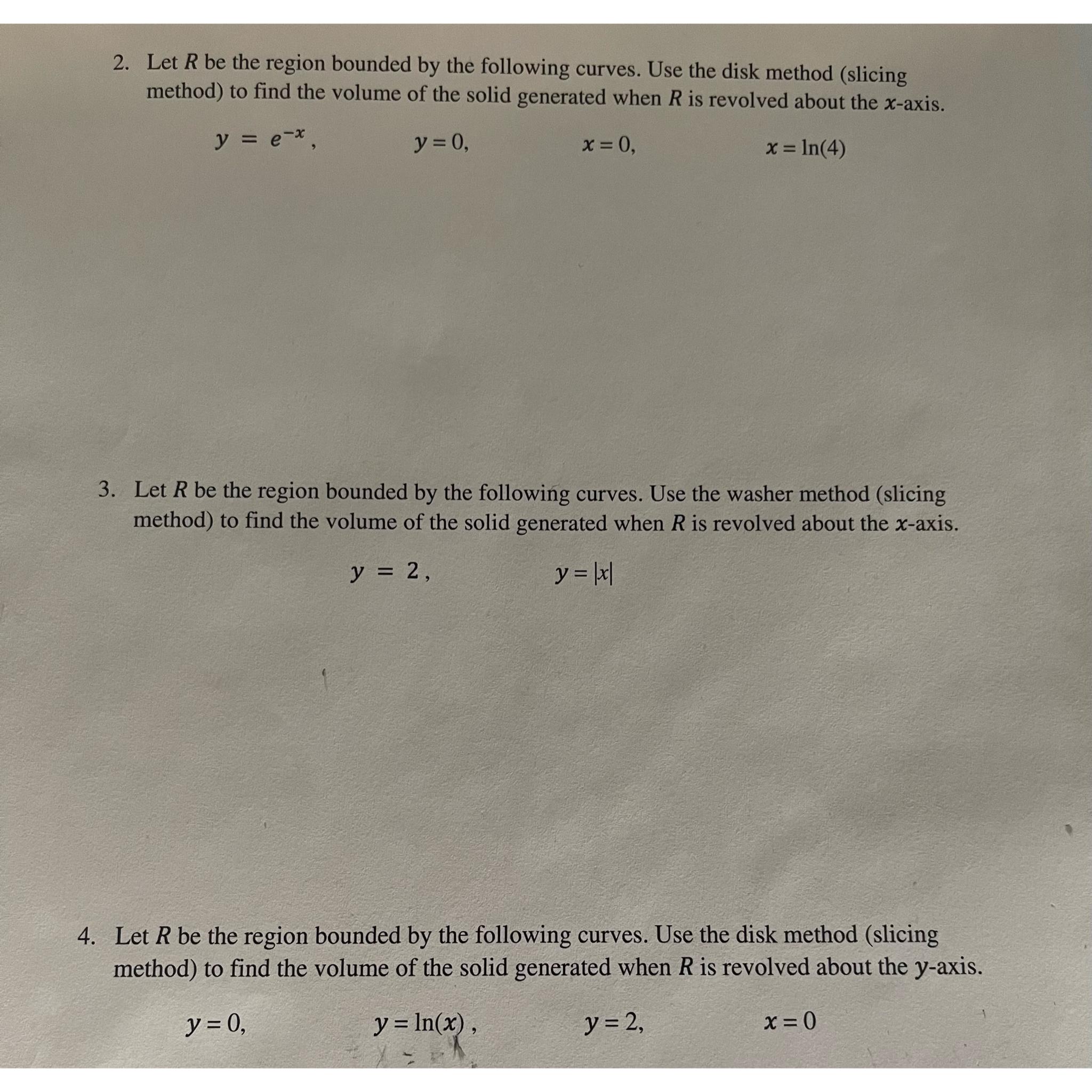 Solved Let R ﻿be the region bounded by the following curves. | Chegg.com