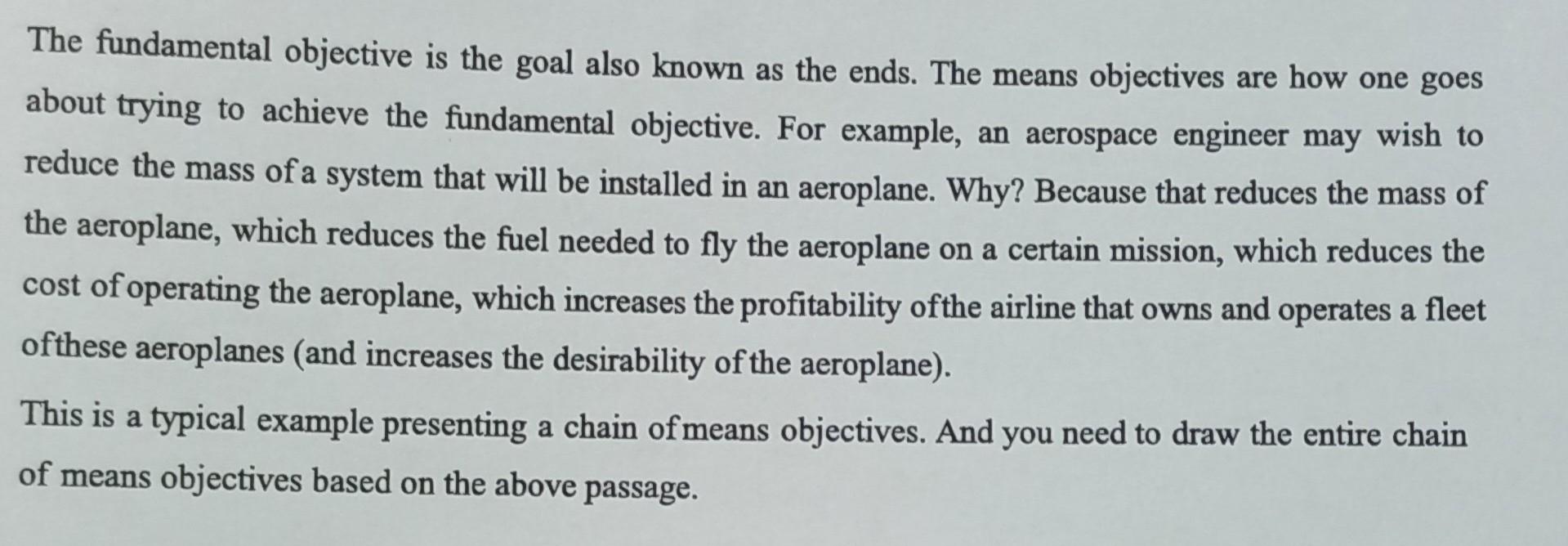 Solved The fundamental objective is the goal also known as | Chegg.com