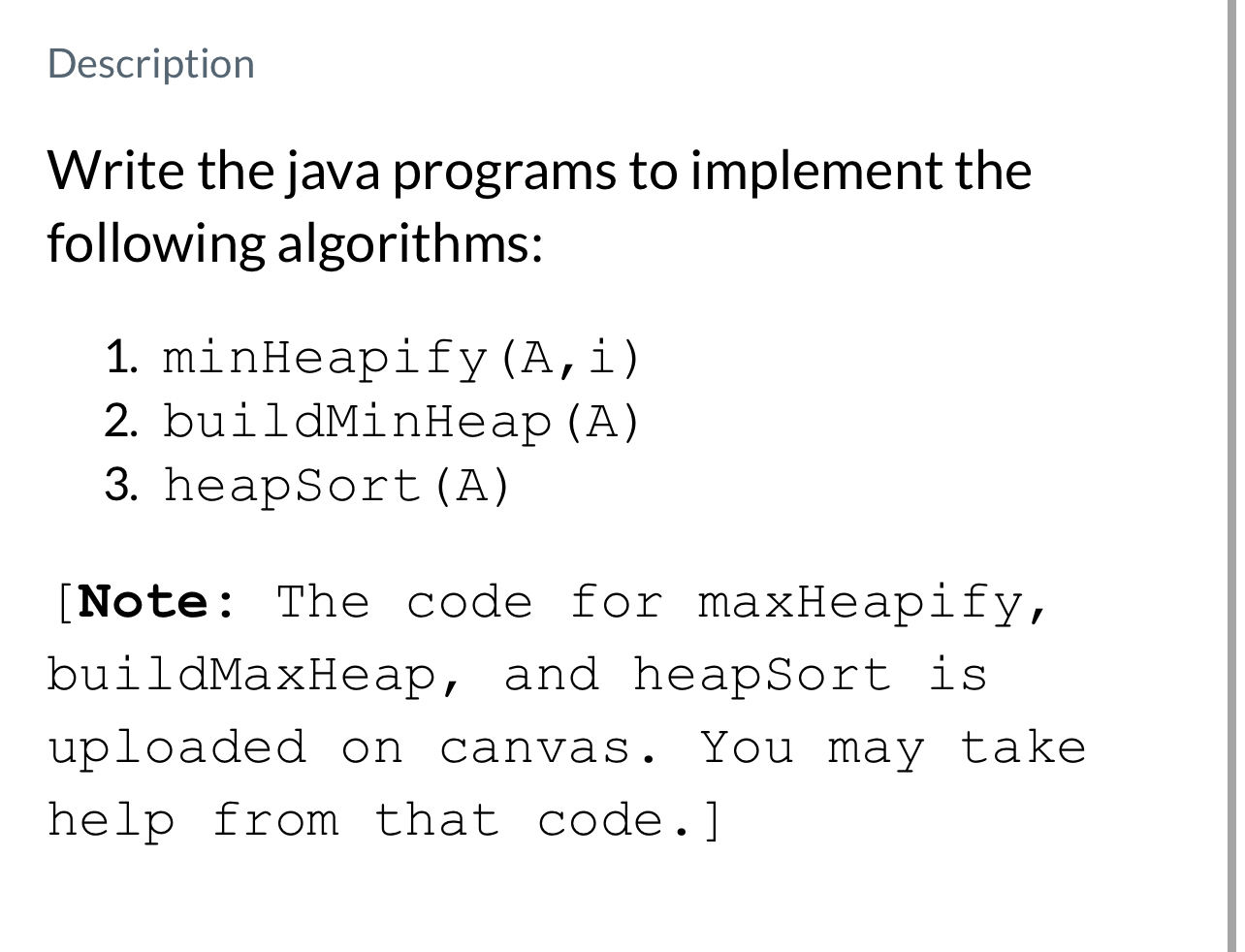 Solved DescriptionWrite the java programs to implement the | Chegg.com