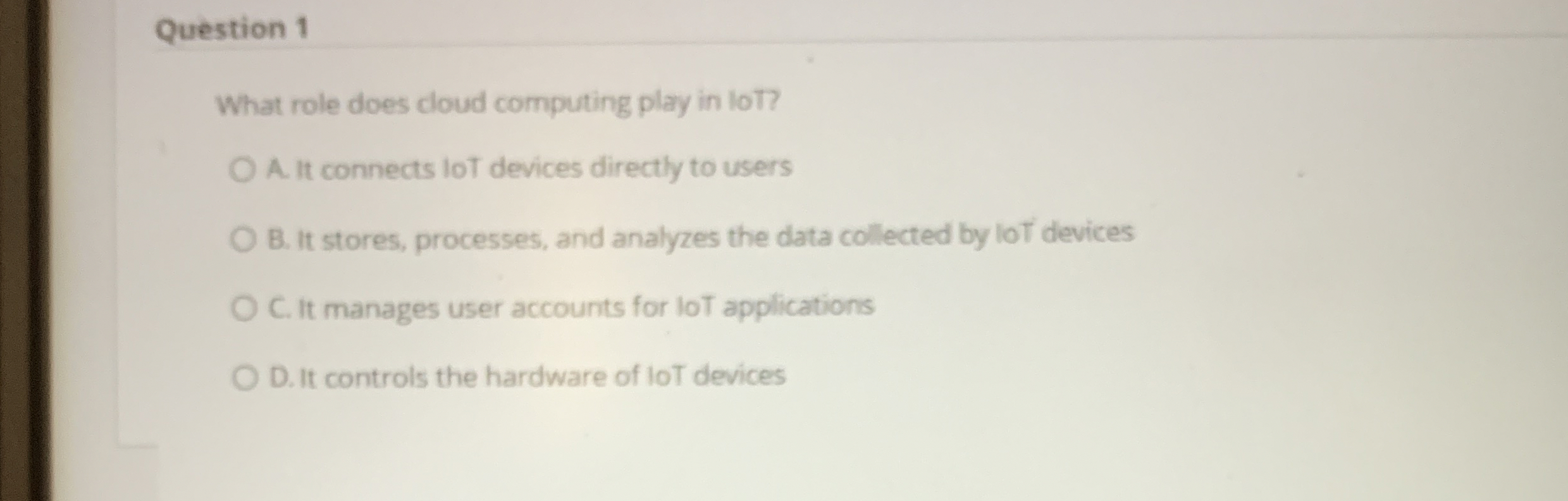 Solved Question 1What role does cloud computing play in | Chegg.com