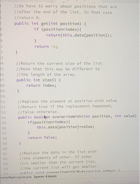 Solved Description The basic idea of a list in most | Chegg.com