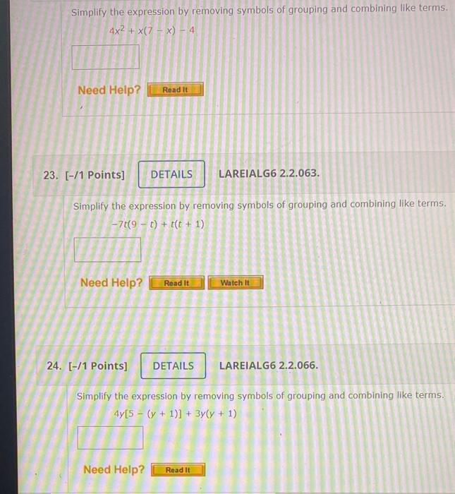 Solved Simplify the expression by removing symbols of | Chegg.com