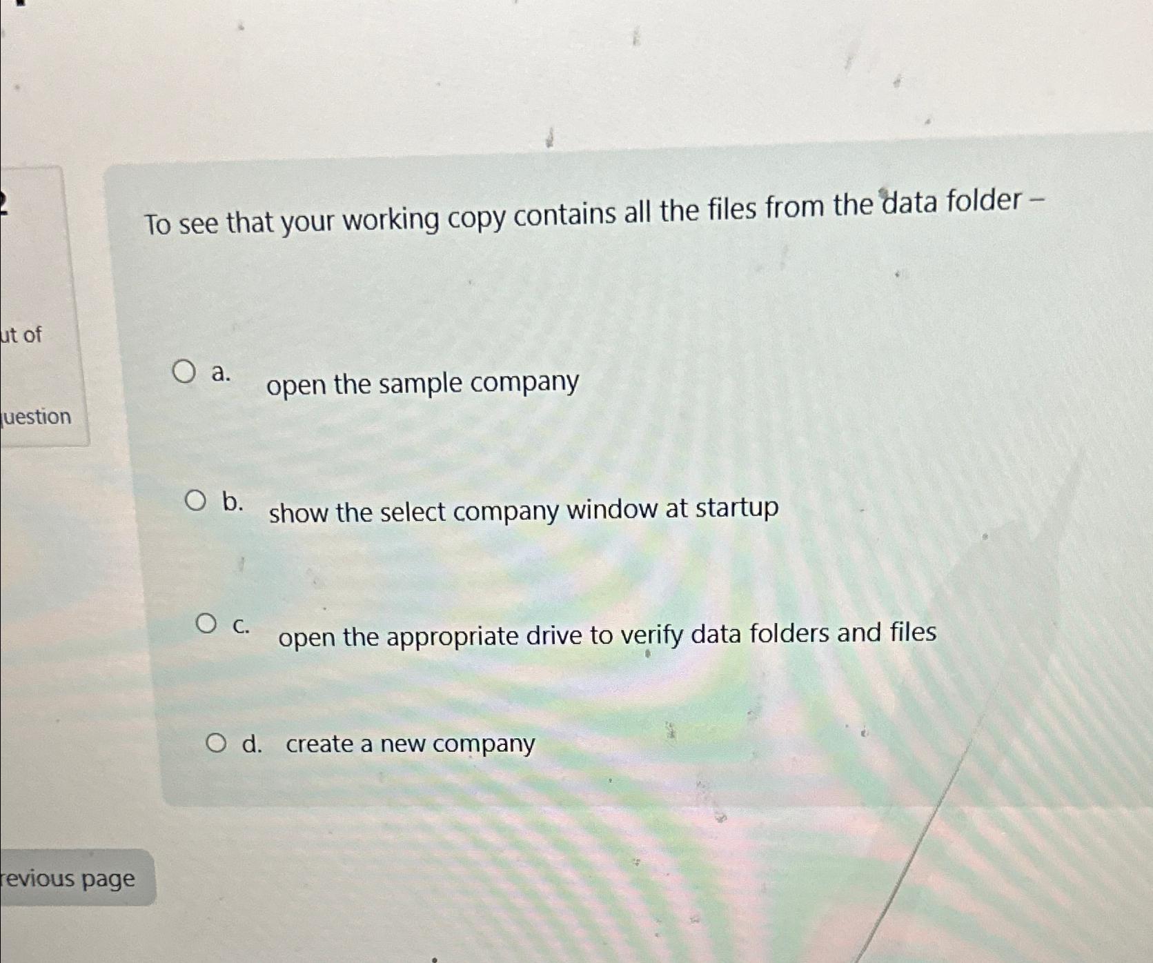 Solved To see that your working copy contains all the files | Chegg.com
