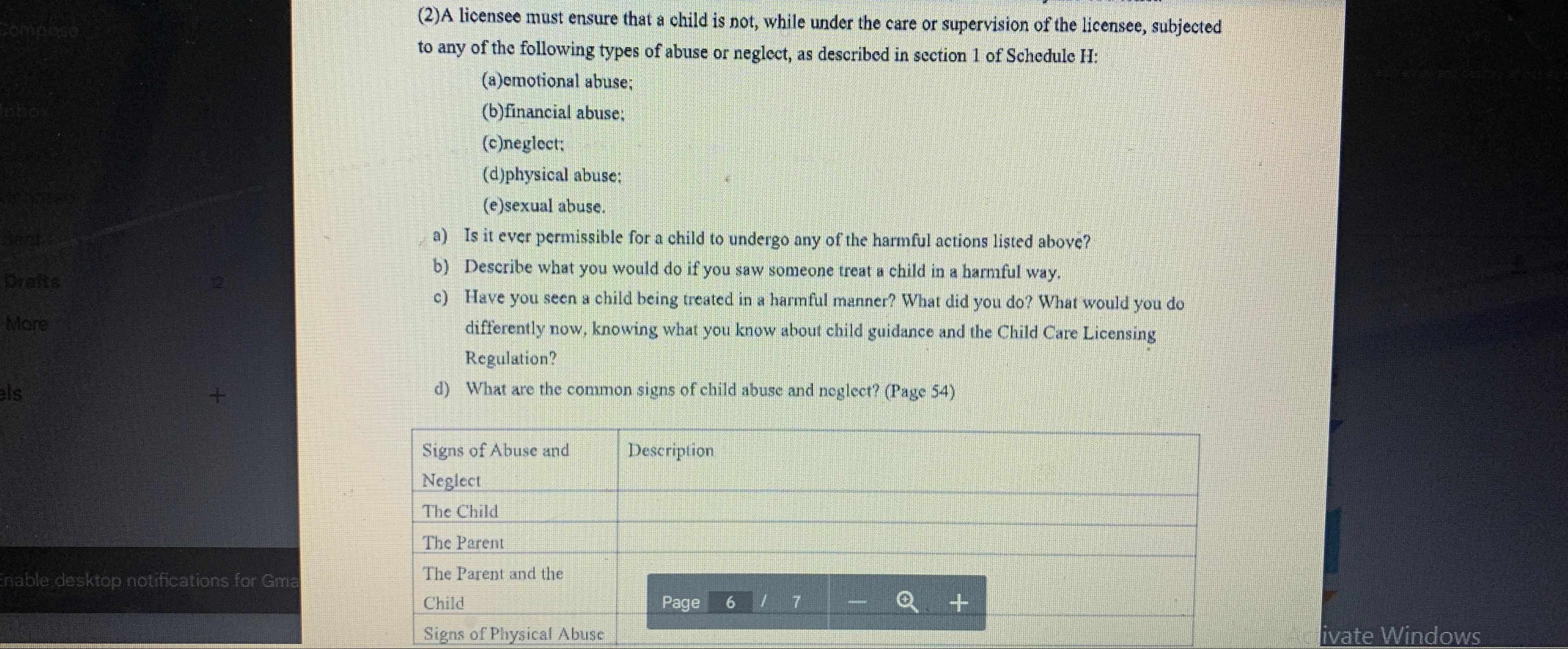 Solved (2)A licensee must ensure that a child is not, while | Chegg.com