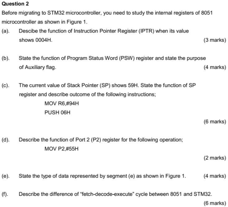 Solved Question 2 Before migrating to STM32 microcontroller, | Chegg.com