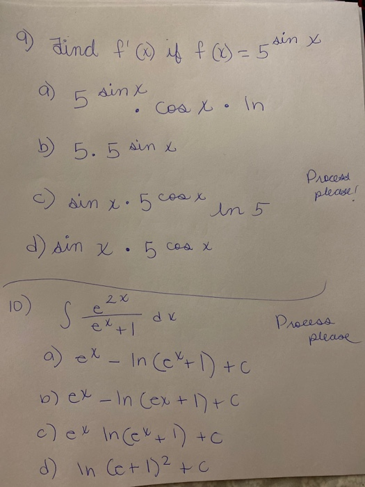 Solved 9) Kind f (x) if f (x) = 5 (() 5 sin X sinx Cos x . | Chegg.com