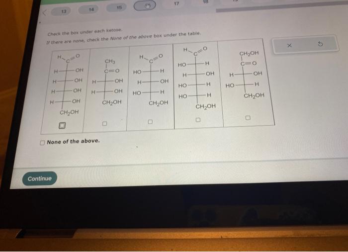 [Solved]: check the box under each ketole. None of the abov