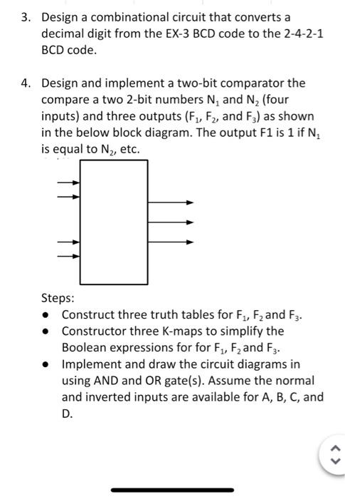 Solved 3. Design a combinational circuit that converts a | Chegg.com