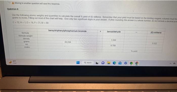 Solved Use the following atomic weights and quantities to | Chegg.com